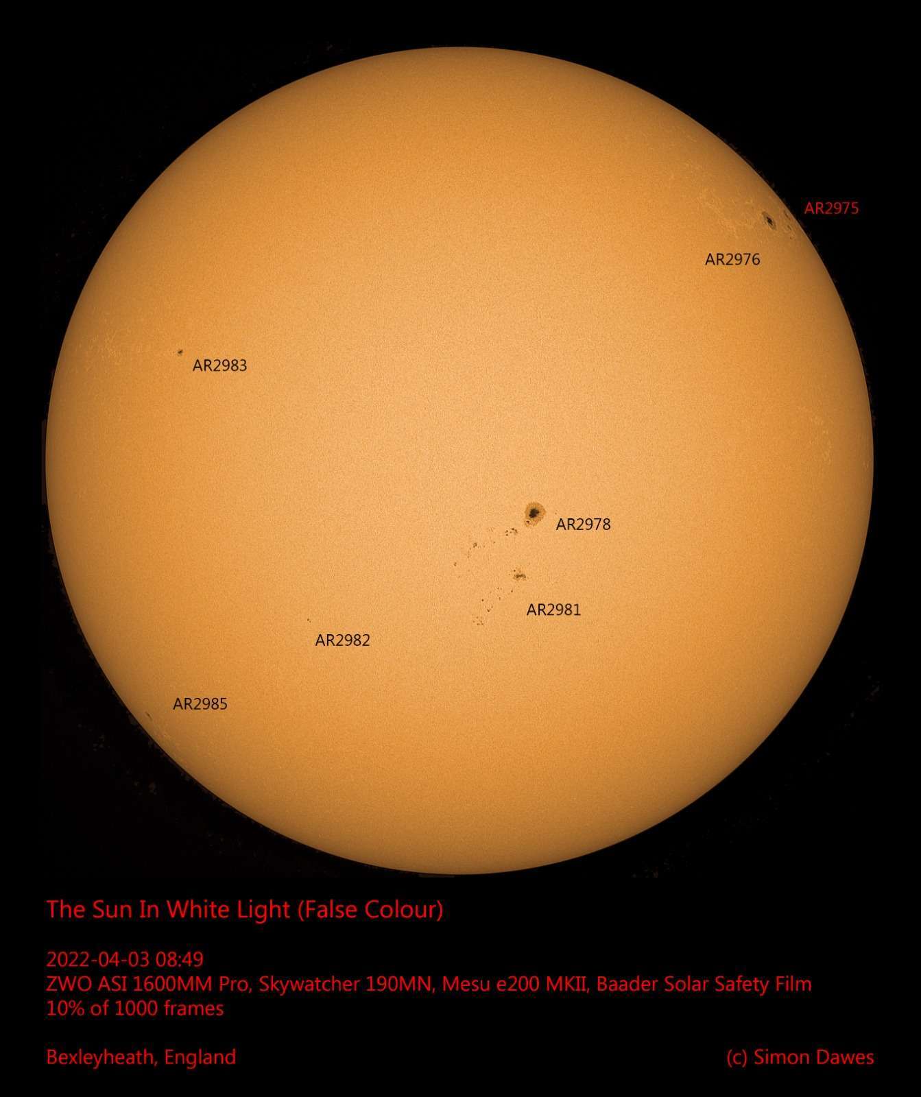 The Sun – 3rd April 2022 – Crayford Manor House Astronomical Society ...