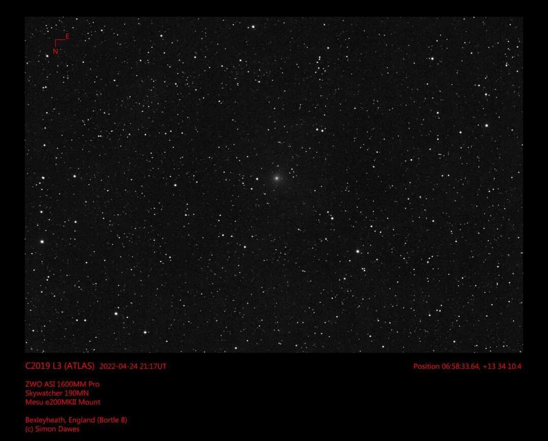 Comet C/2019 L3 (ATLAS) by Simon Dawes – Crayford Manor House ...