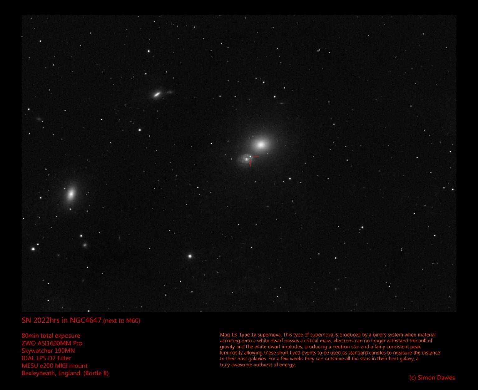 Type 1a Supernova SN2022hrs in NGC 4647 – Crayford Manor House ...