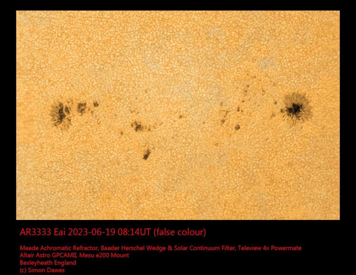 The Sun in June 2023 by Simon Dawes – Crayford Manor House Astronomical ...
