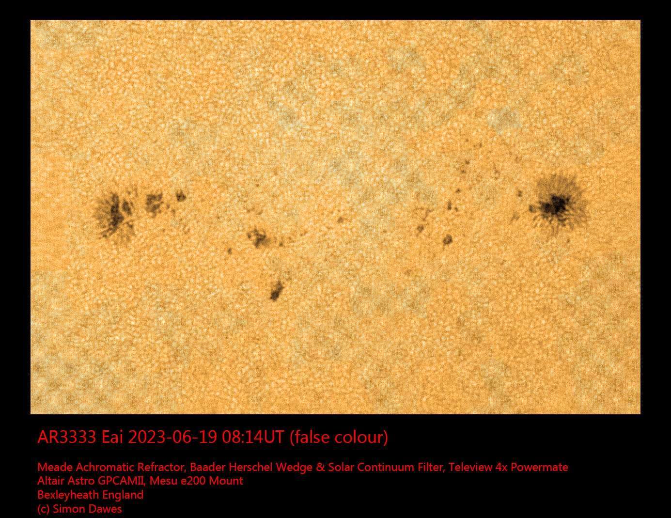 The Sun in June 2023 by Simon Dawes – Crayford Manor House Astronomical ...