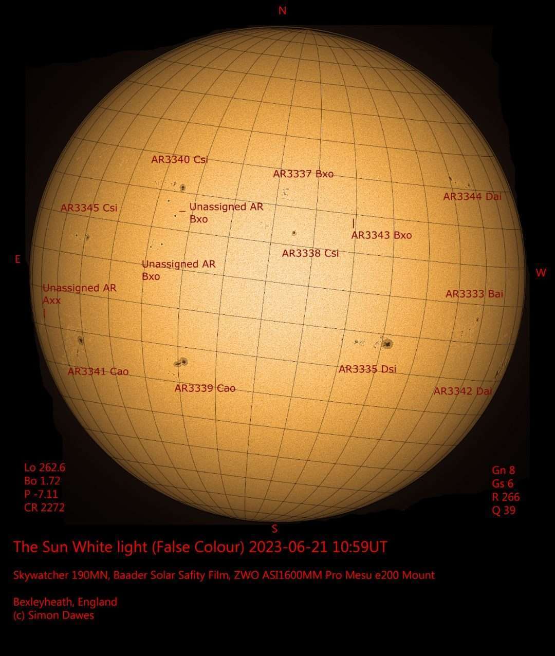 The Sun in June 2023 by Simon Dawes – Crayford Manor House Astronomical ...