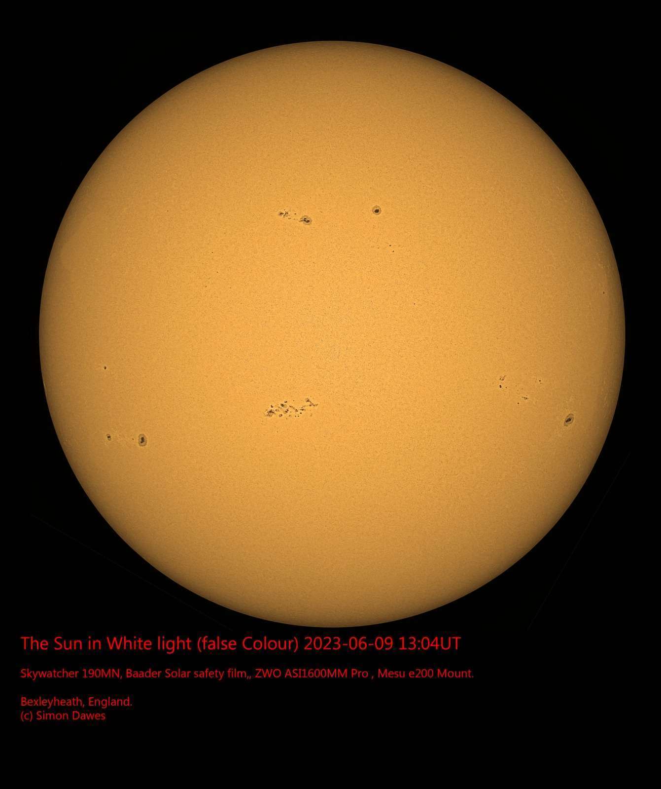 The Sun in June 2023 by Simon Dawes – Crayford Manor House Astronomical ...